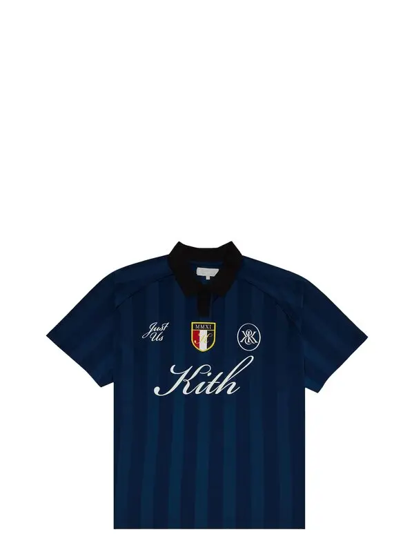Kith Shadow Stripe Marcel Soccer Jersey - Blue
