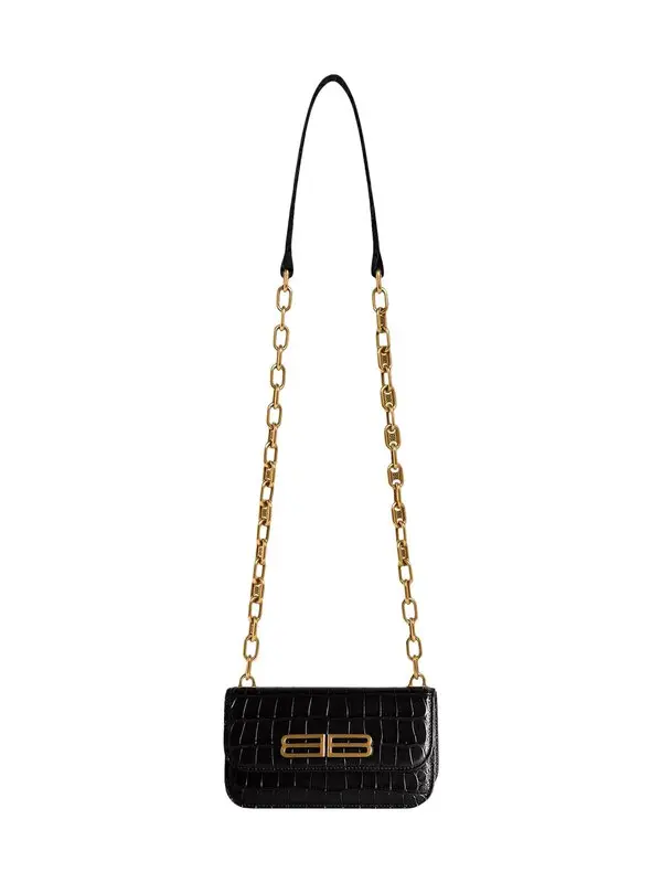 Balenciaga Gossip Xs Bag With Chain - Black