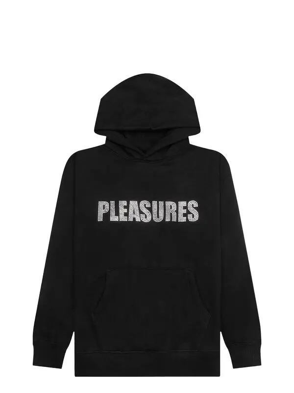 PLEASURES Rhinestone Impact Hoodie - Black