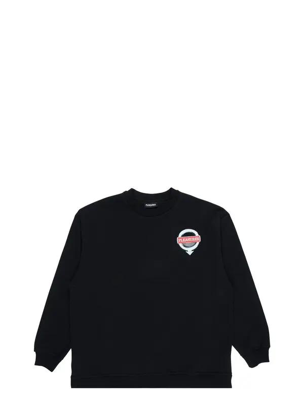 PLEASURES Language Crewneck - Black