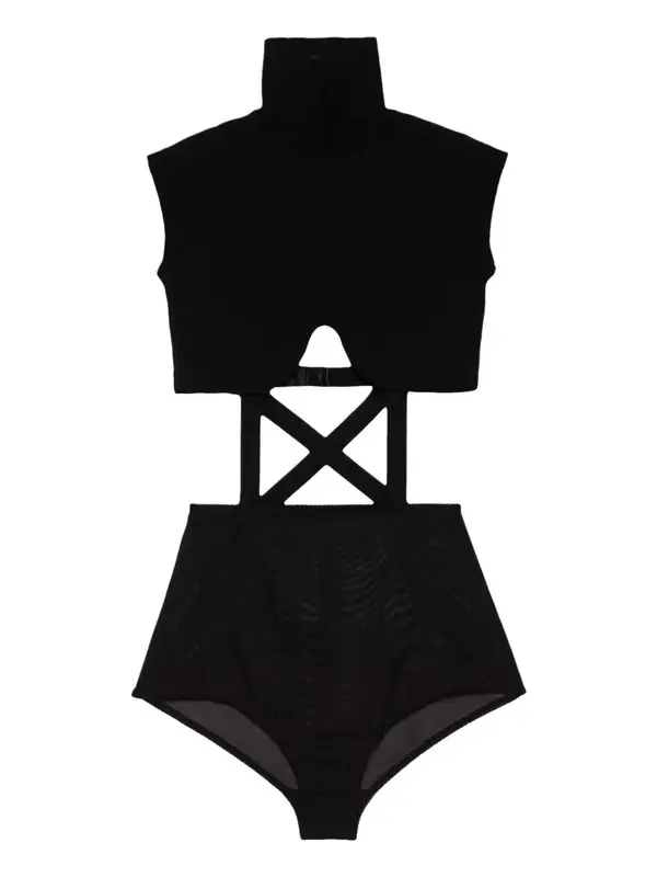 Gucci Knitted Bodysuit With Harness Detail - Black
