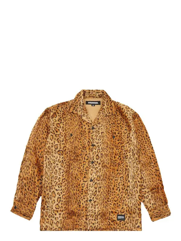 NEIGHBORHOOD Leopard Fur Long-sleeve Shirt 'orange - Multicolor