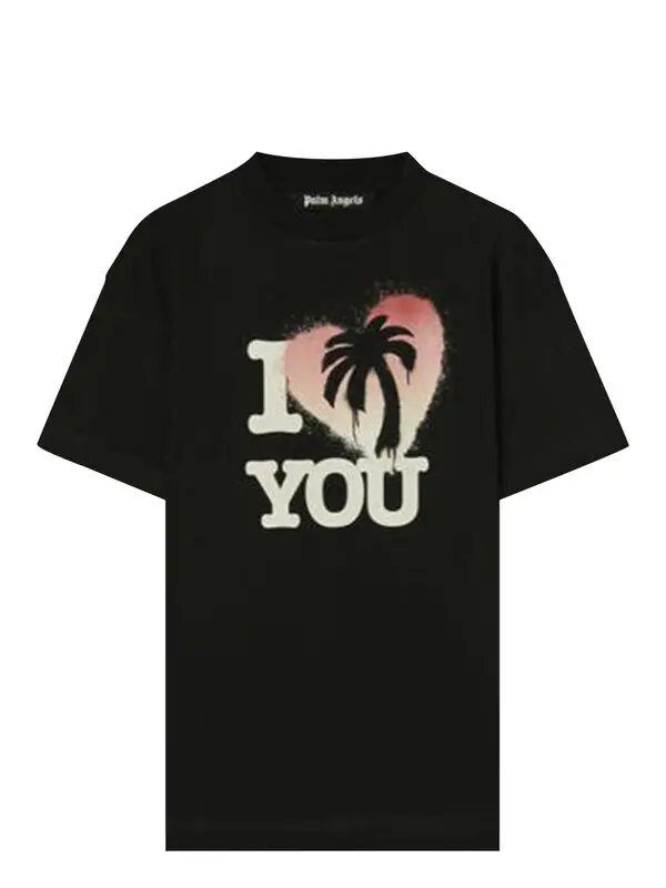 Palm Angels I Palm You Tee /beige/red - Black