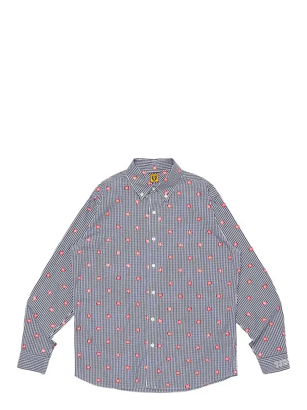 HUMAN MADE Heart Gingham Check Shirt 'navy - Blue