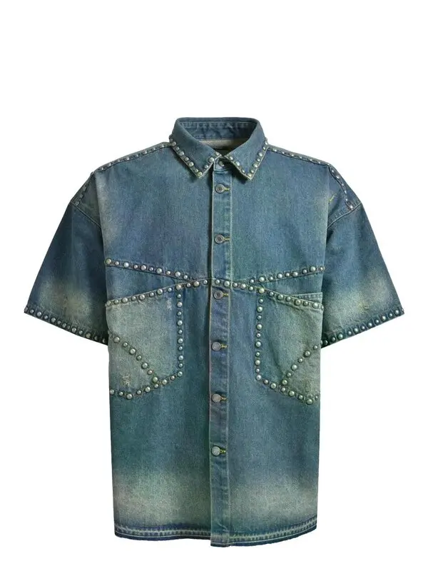 BREATH Stud-embellished Shirt - Blue