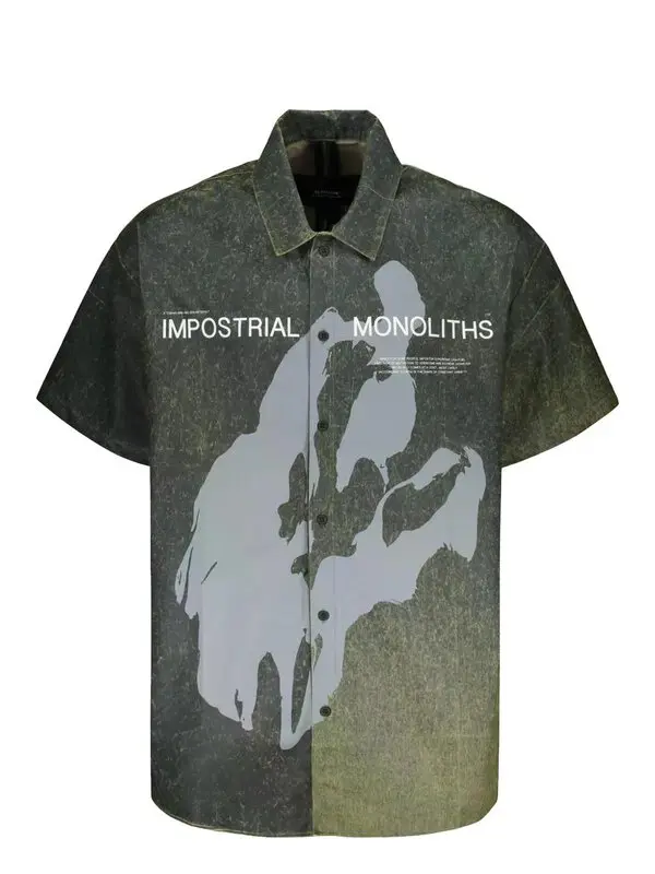ISO.POETISM Printed Shirt - Moleculargreen
