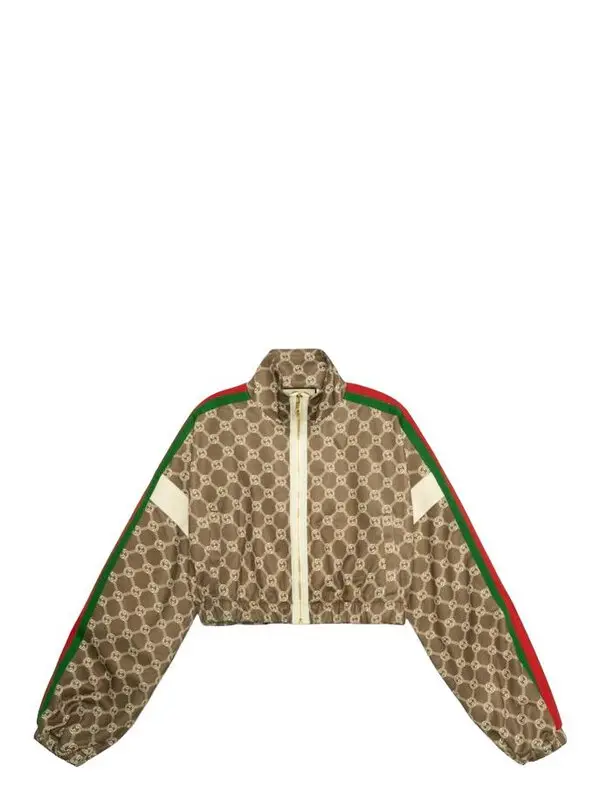 Gucci Interlocking G Zip Jacket - Olive Green/ivory