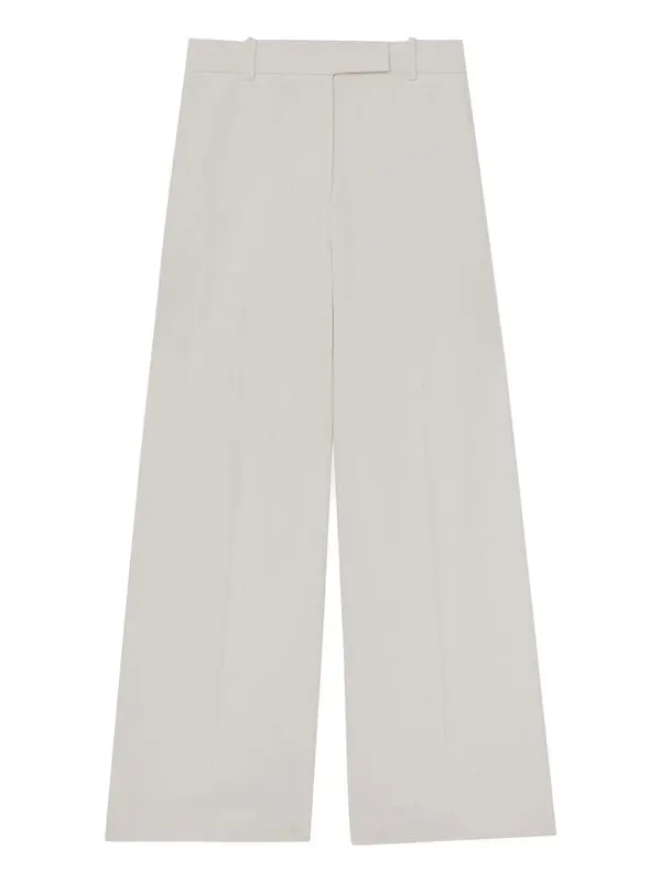 REISS Devon High-rise Wide-leg Pants - White