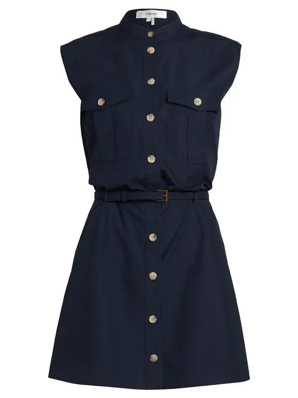 FRAME The Safari Mini Shirtdress - Navy