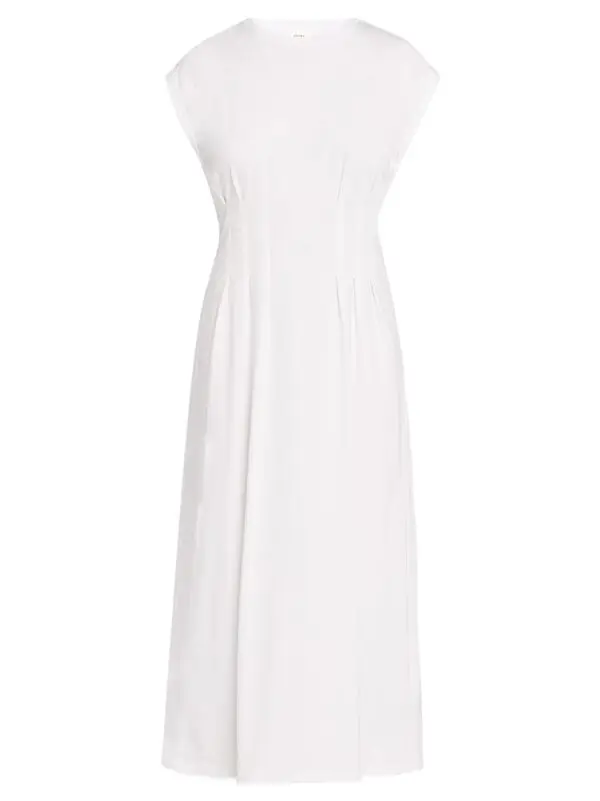 FRAME The Jersey Nipped Midi Dress - White