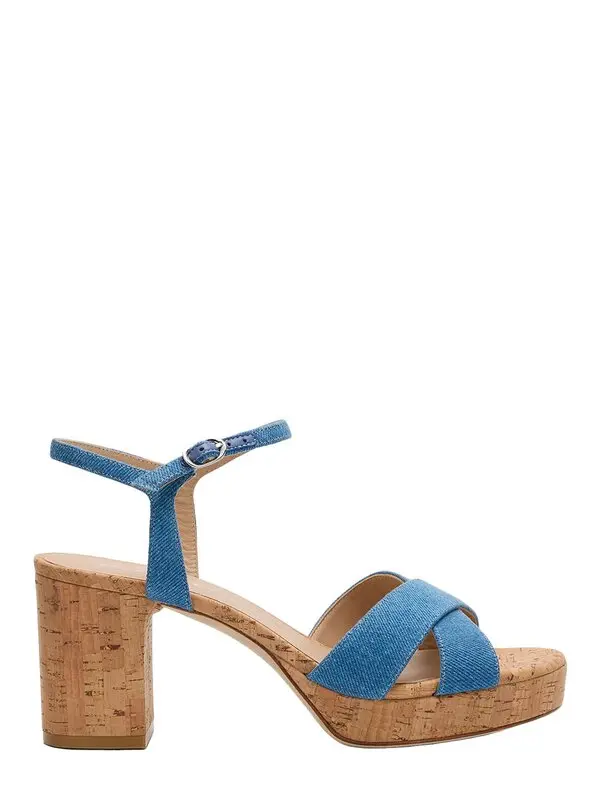 STUART WEITZMAN Dayna Denim Platform Sandals - Washed