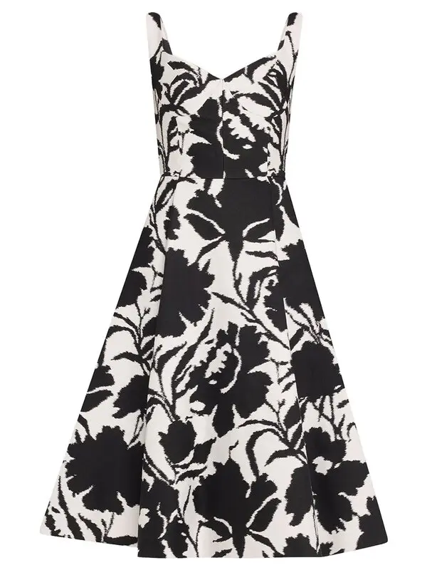 Michael Kors Floral Jacquard Bustier Dress - Blackoptw