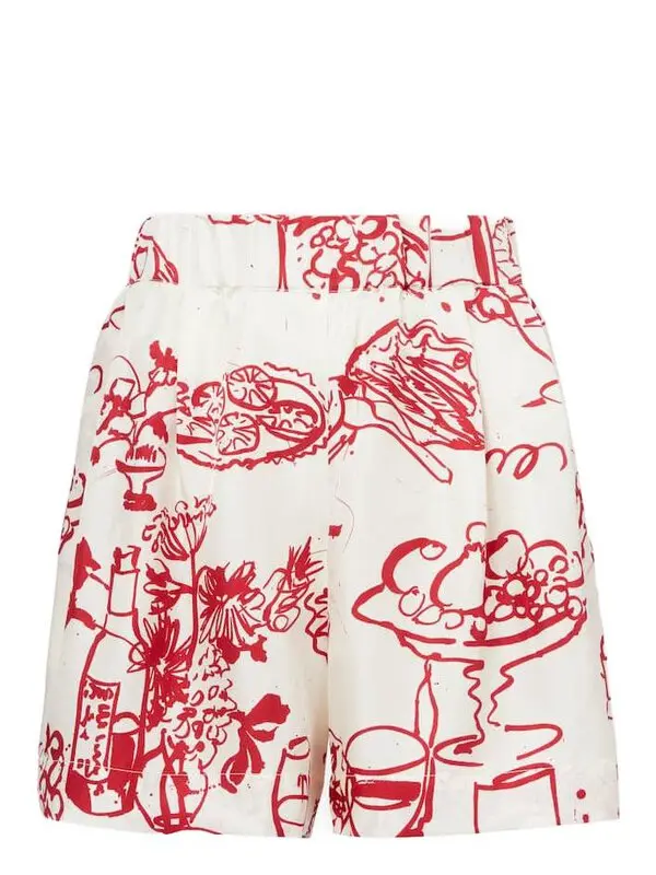 Asceno Zurich Printed Silk Twill Shorts - Multicoloured