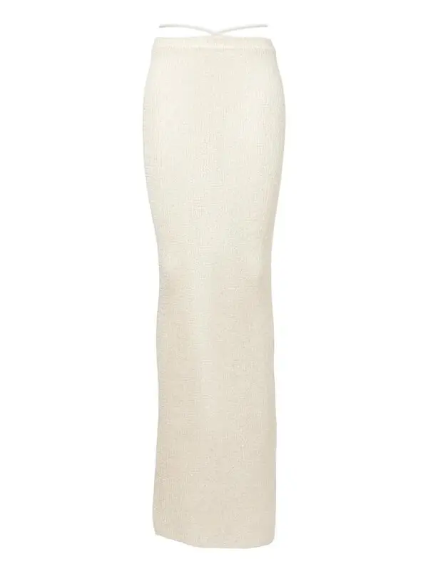 BANANHOT Alma Knitted Maxi Skirt - White