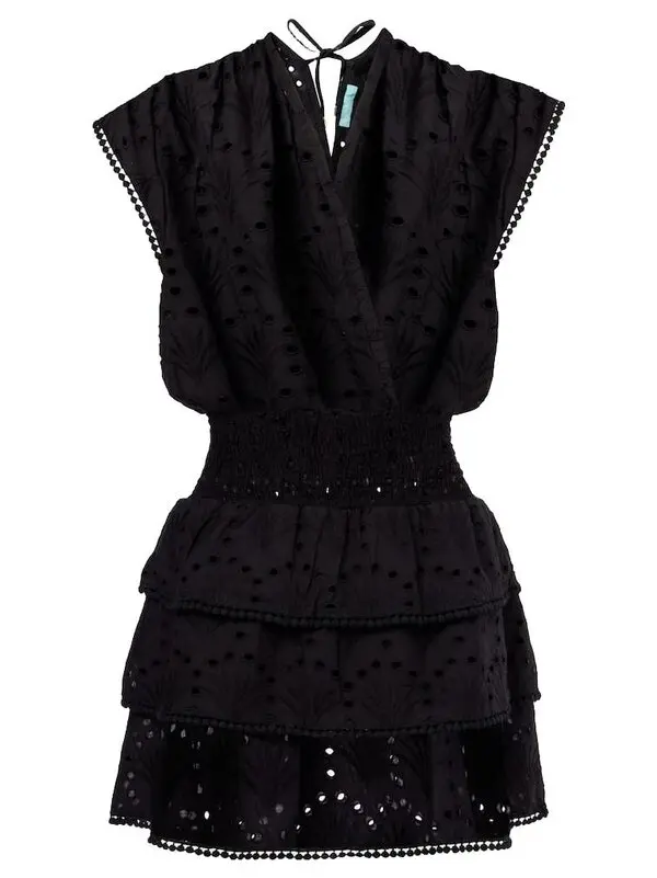 Melissa Odabash Jess Ruffled Minidress - Black