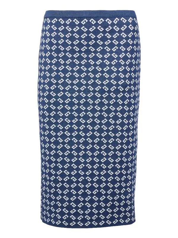 Givenchy Monogram Jacquard Midi Skirt - Blue