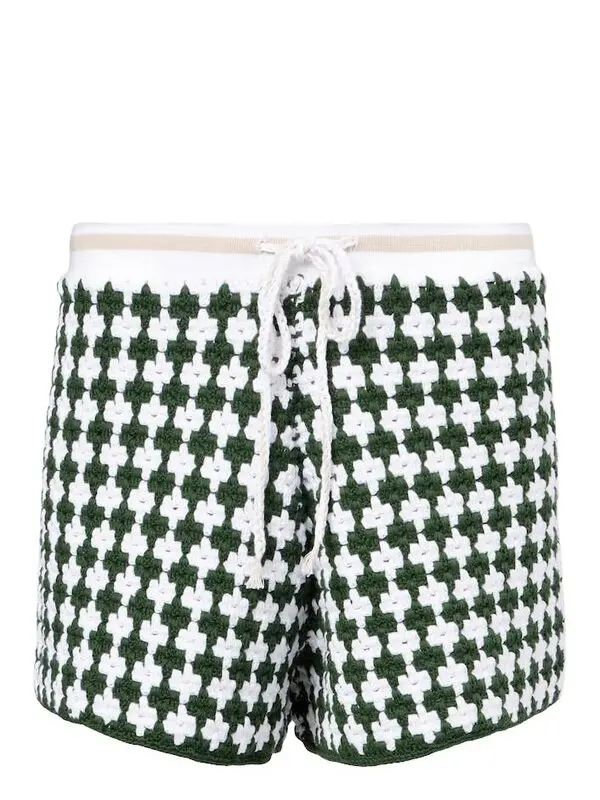The Upside Portobello Malik Crochet Cotton Shorts - White