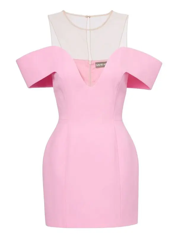 David Koma Virgin Wool Crêpe Minidress - Pink