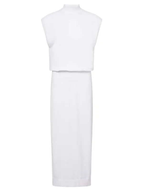 Alaïa Column Cotton Midi Dress - White