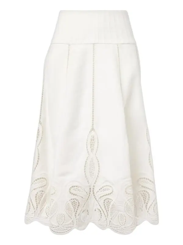 Simkhai Kaius Lace-trimmed Midi Skirt - White