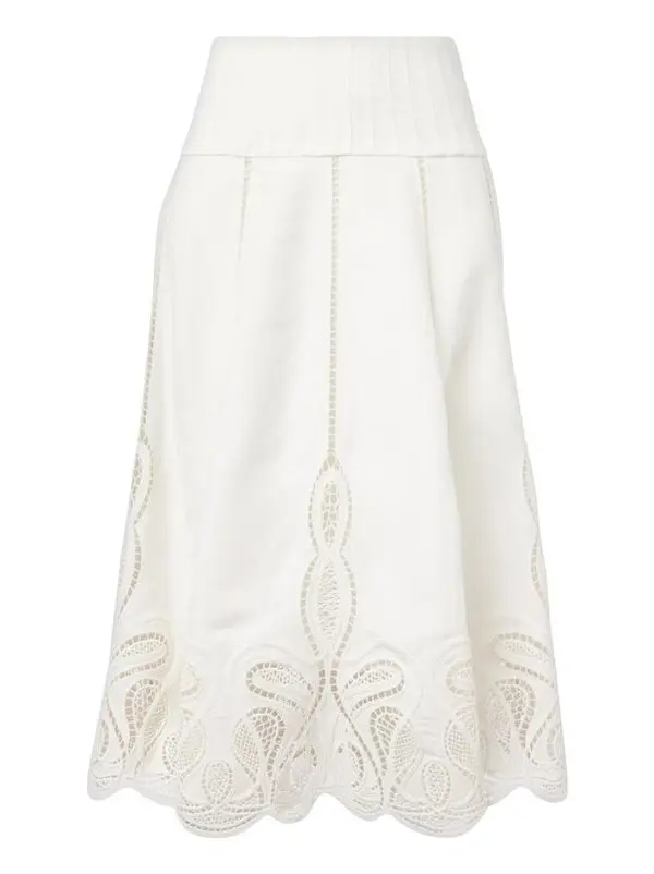 Simkhai Kaius Lace-trimmed Midi Skirt - White