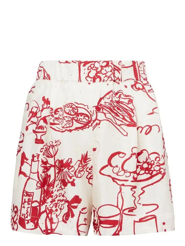 Asceno Printed Silk Twill Shorts - Multicoloured