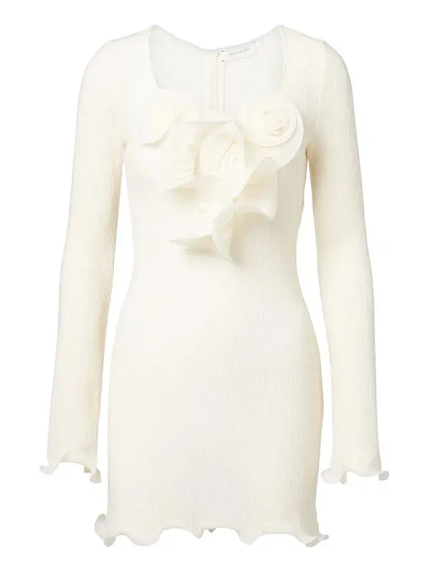 Magda Butrym Floral-appliqué Crêpe Minidress - White