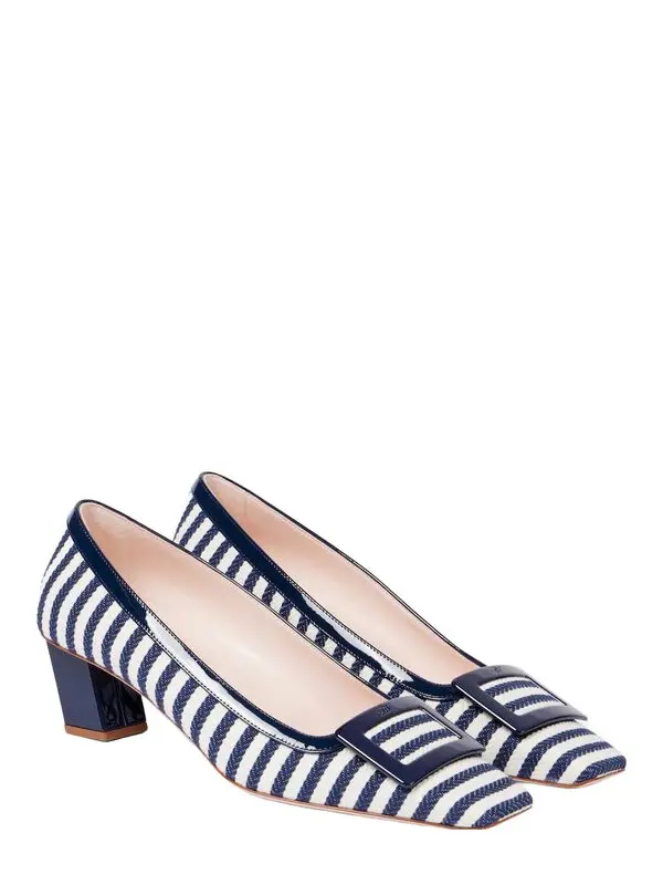 ROGER VIVIER Belle Vivier Striped Pumps - Blue