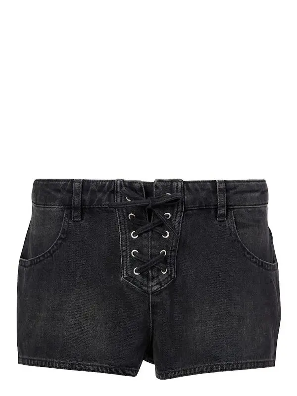 Isabel Marant Delma Faded Denim Shorts - Black