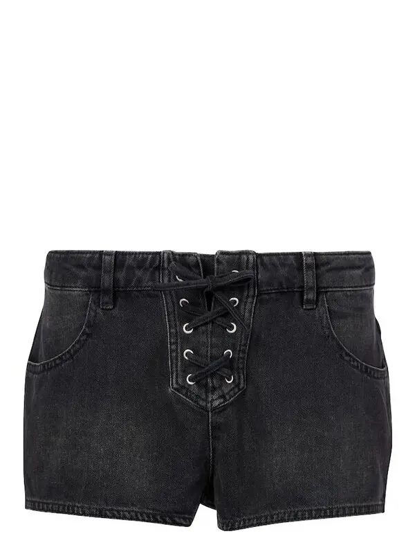 Isabel Marant Étoile Delma Faded Denim Shorts - Black