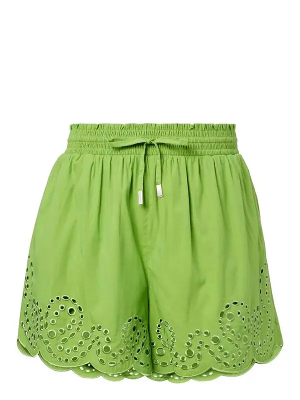 Simkhai Amelie Broderie Anglaise Shorts - Green