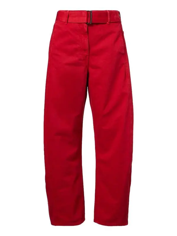 Magda Butrym Belted Barrel-leg Jeans - Red