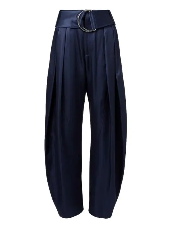 JW Anderson Belted High-rise Barrel-leg Pants - Blue