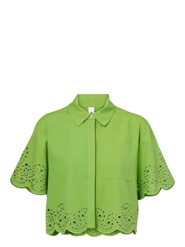 Simkhai Keyla Broderie Anglaise Top - Green