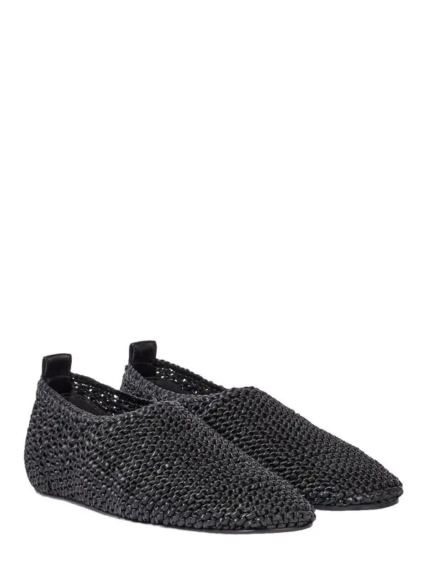 TOTEME Leather Ballerinas - Black