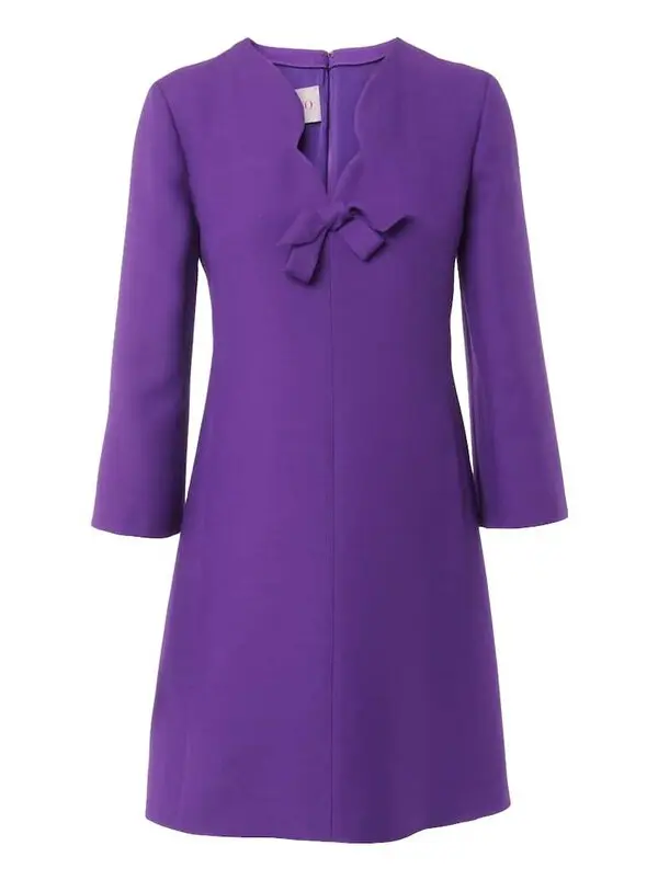 Valentino Garavani Crepe Couture Scalloped Minidress - Purple