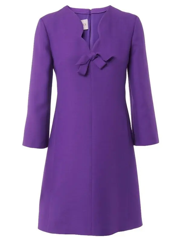 Valentino Garavani Crepe Couture Scalloped Minidress - Purple