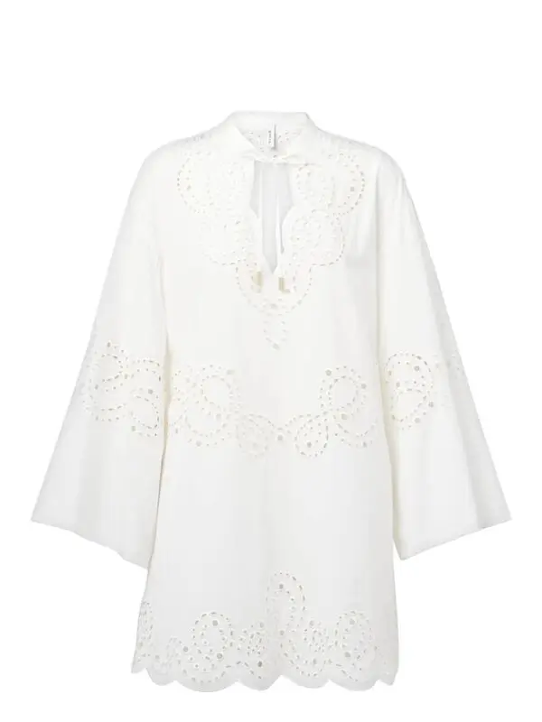 Simkhai Sarina Broderie Anglaise Minidress - White