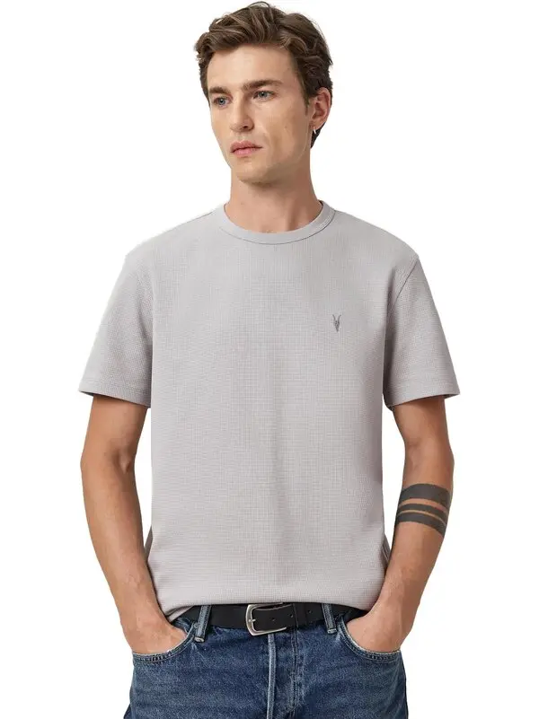 ALLSAINTS Ellis Waffle Texture Crew Neck T-shirt - Green