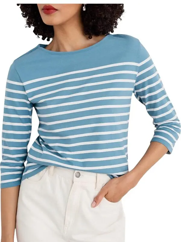 SEASALT CORNWALL Sailor Top - Falmouth Breton Horizon Chalk