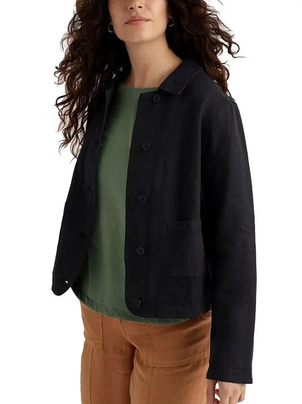 SEASALT CORNWALL Arame Linen Jacket - Inkwell
