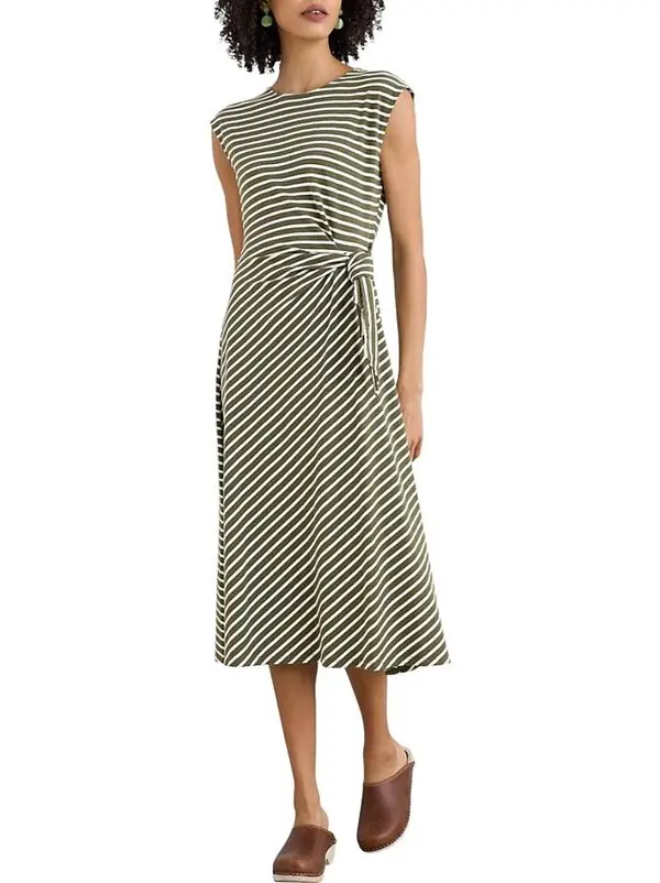 SEASALT CORNWALL Fettling Midi Dress - Apple Slice Light Olive