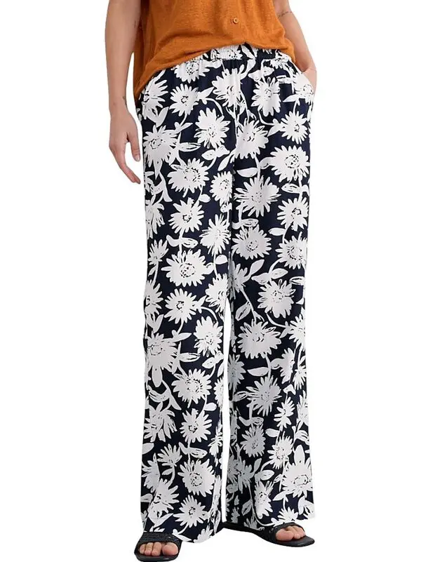 SEASALT CORNWALL Poolfield Printed Full-length Pants - Daisy Shadow Inkwell