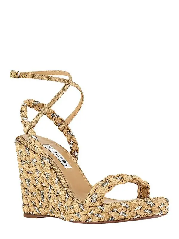 AQUAZZURA Costiera Wedge Sandals - Natural