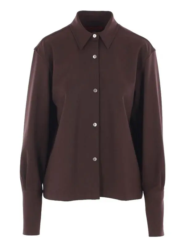 THE LATEST Wool Blend Shirt - Brown