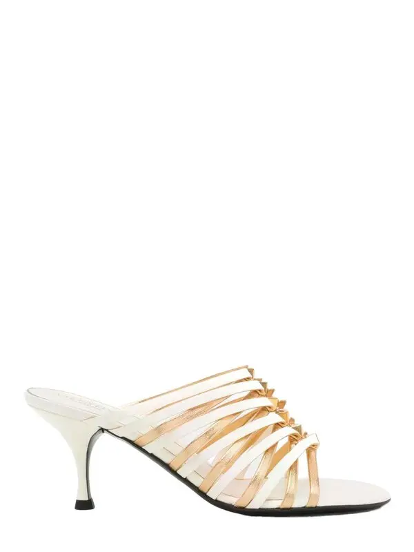 Valentino Garavani Rockstud 70mm Strappy Mules - White