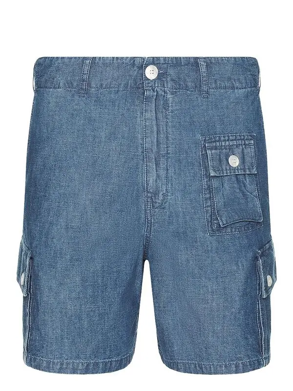 Givenchy Chambray Cargo Shorts - Denim Blue