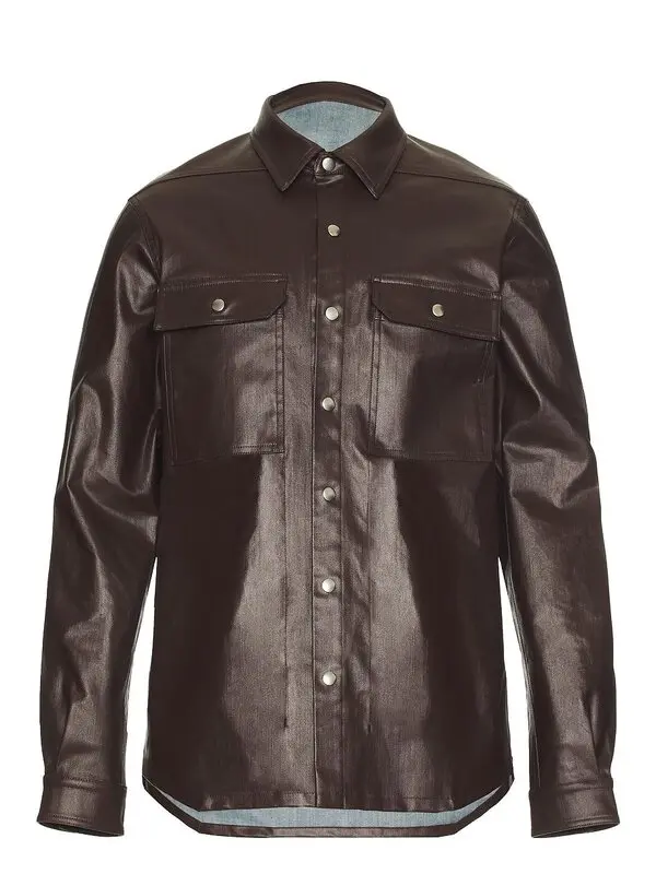 Rick Owens Outershirt In Brown - Mahogany