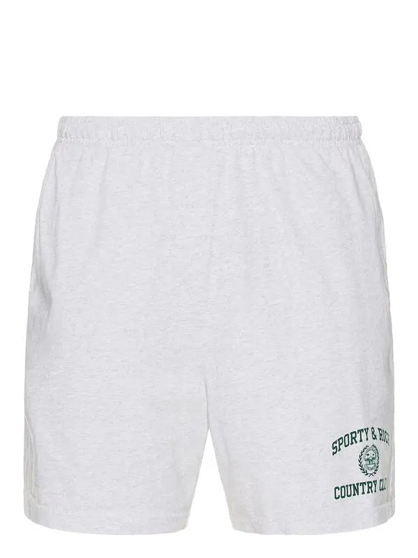 SPORTY & RICH Varsity Crest Gym Short - Heather Grey