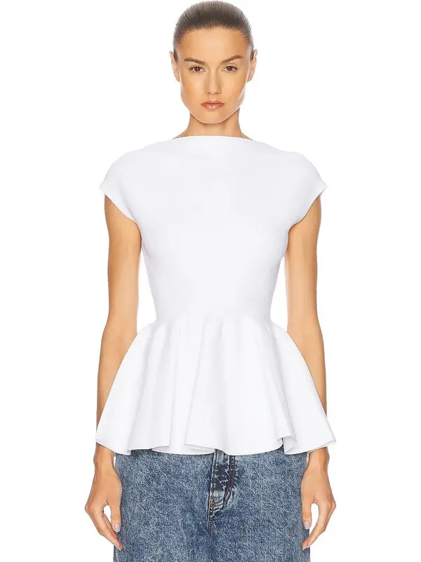 Alaïa Peplum Top - Blanc